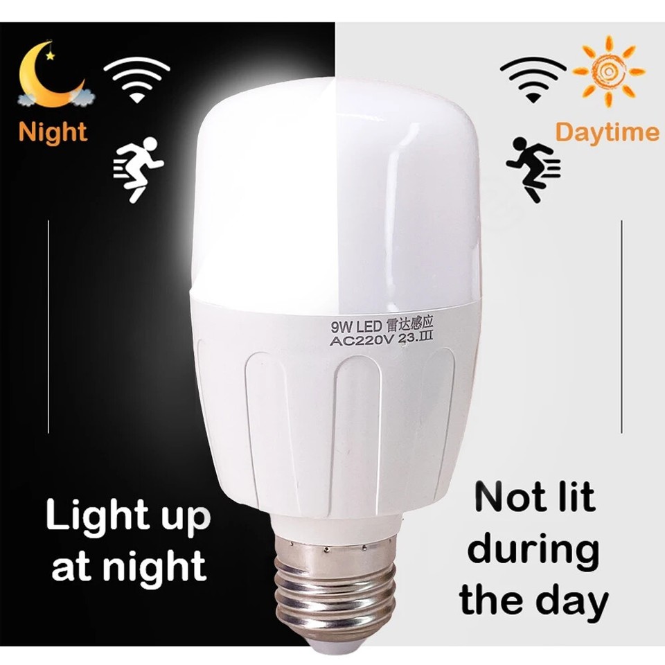 Radar LED Sensor Light Bulbs Motion Activated 5W 7W 9W E27 Lamp Cool ...