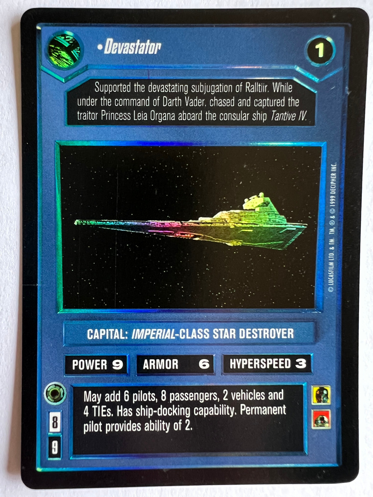 Star Wars CCG Reflections I 1 SRF Foil Devastator Imperial Class Star ...