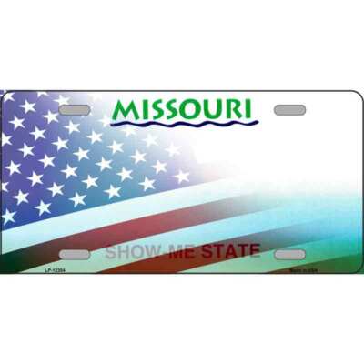Missouri with American Flag Novelty Metal License Plate Tag LP-12354 | eBay