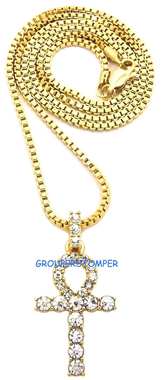 Ankh Egyptian Cross Pendant Key Necklace 24 Inch Cuban, Rope, Or Box ...