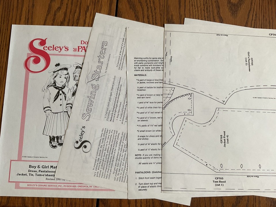 Sailor Costume Seeley's Dollmaker's Pattern CP705 18.5” Doll | eBay