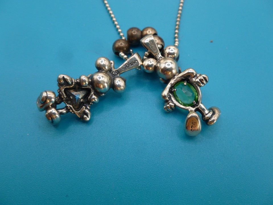 Vintage Disney 925 Sterling Silver Mickey ,Minnie Mouse Pendants ...
