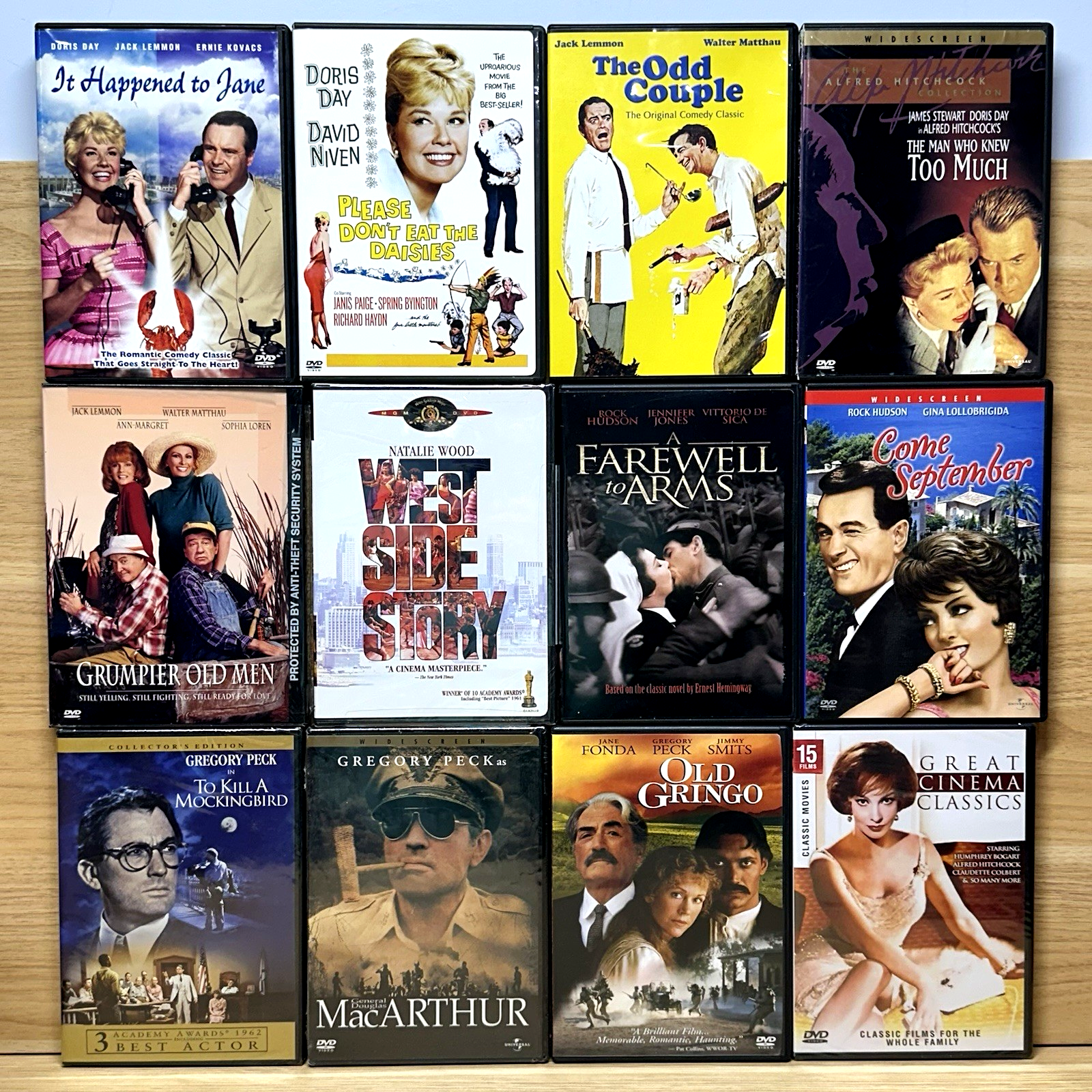 Classic DVD Lot of 12 –(5 Still Sealed) Gregory Peck, Doris Day, West ...