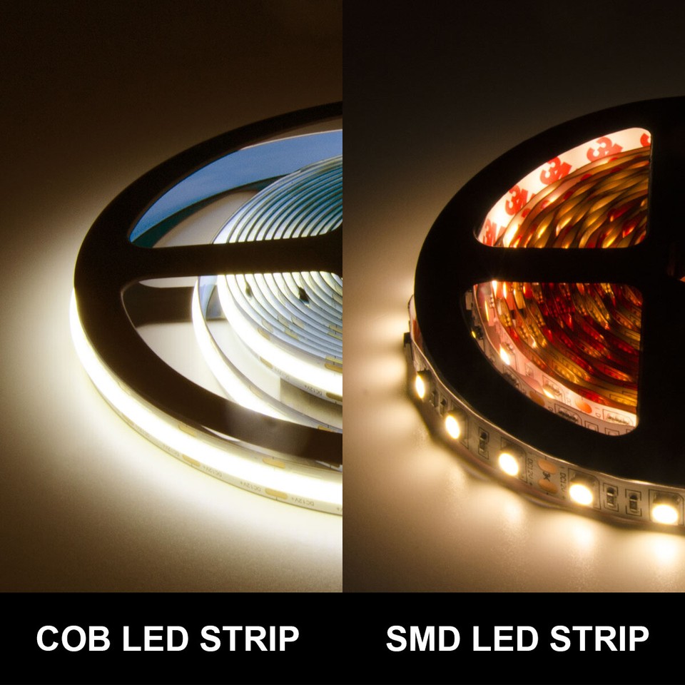 LED COB Strip Lights Seamless 12V/24V 5MM/8MM/10MM/12MM Wide Cabinet ...