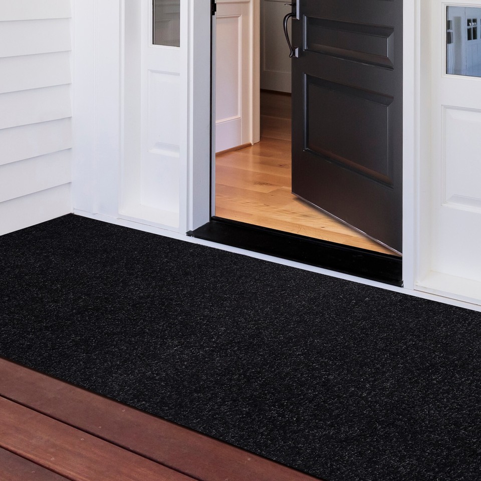 Black Runner Rug Hallway Non Slip Rubber Back Entryway Kitchen Runner ...