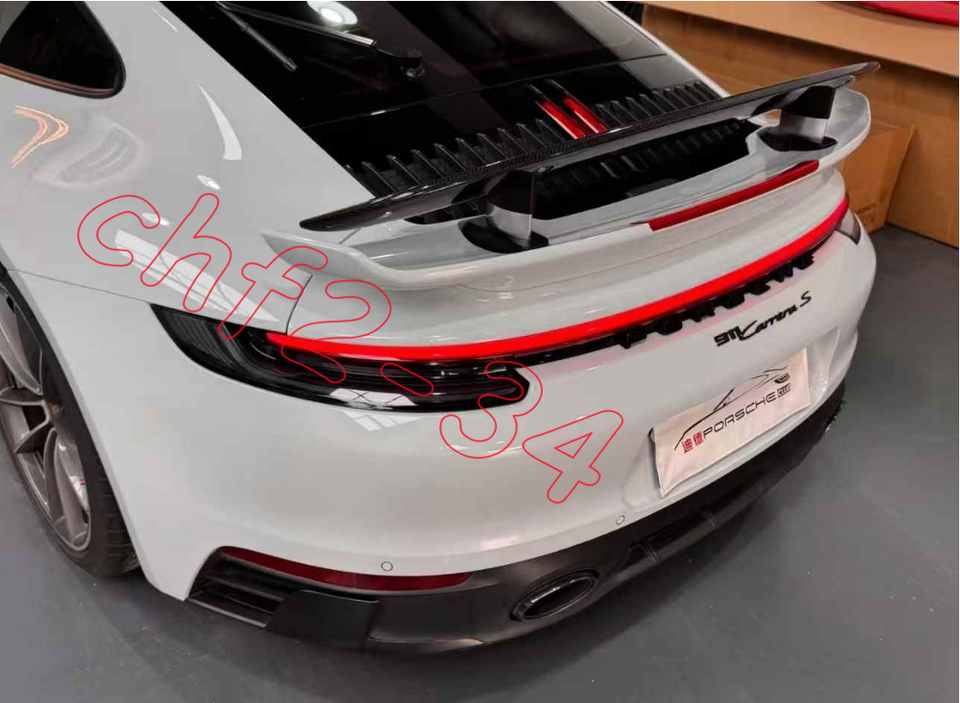For Porsche 911 992 Coupe upgrade Turbo S Rear Trunk Spoiler Lip Wing ...