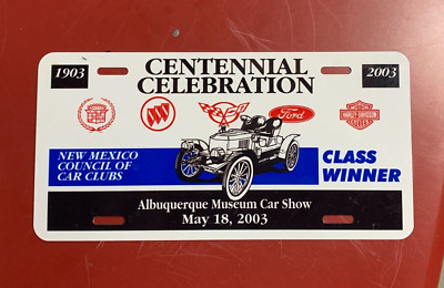 Vintage Antique Car Club Albuquerque NM Centennial License Plate ...