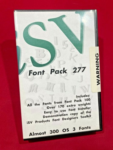 iSV Font Pack 277 on 4 x 3.5" Floppy Disc For Acorn RISC OS 3.1 or ...