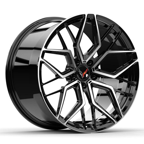 20" 21" ALT20 Forged Gloss Black Machine wheels for C8 Corvette Z06 / E ...
