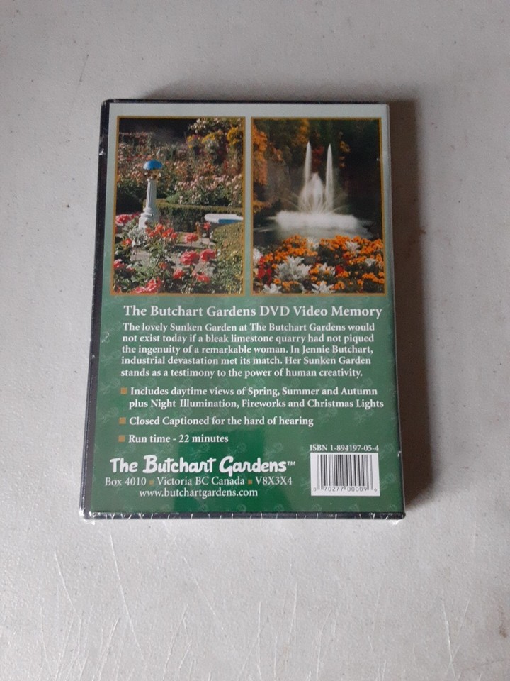 The Butchart Gardens DVD Video Memory (DVD, undated) w Original Music ...