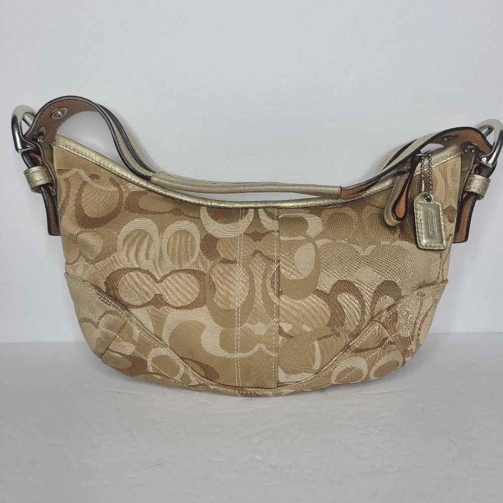 Coach Soho Boho Signature Tan Canvas Leather Bag Purs… - Gem
