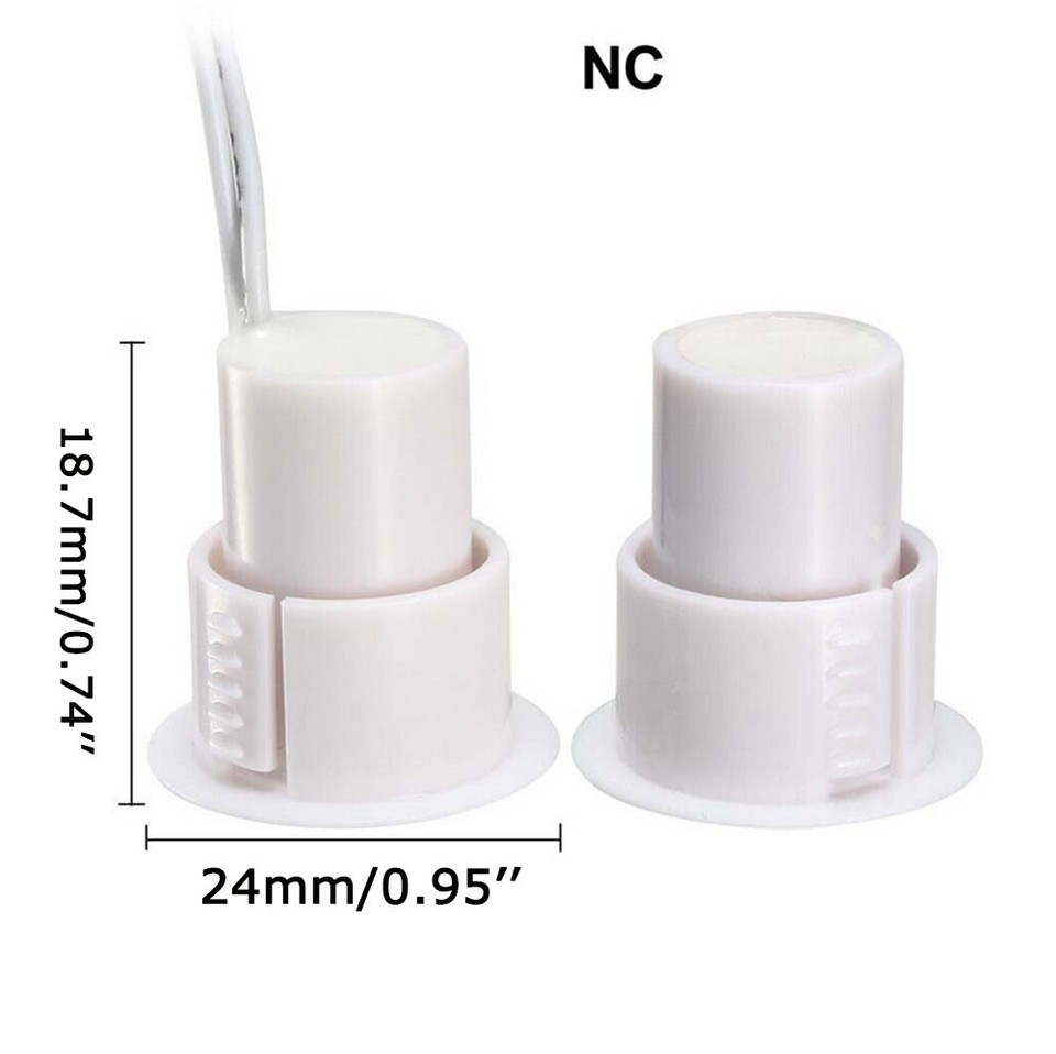 5/10Pcs RC-36 NC Recessed Wire Door Contact Sensor Alarm Magnetic Reed ...