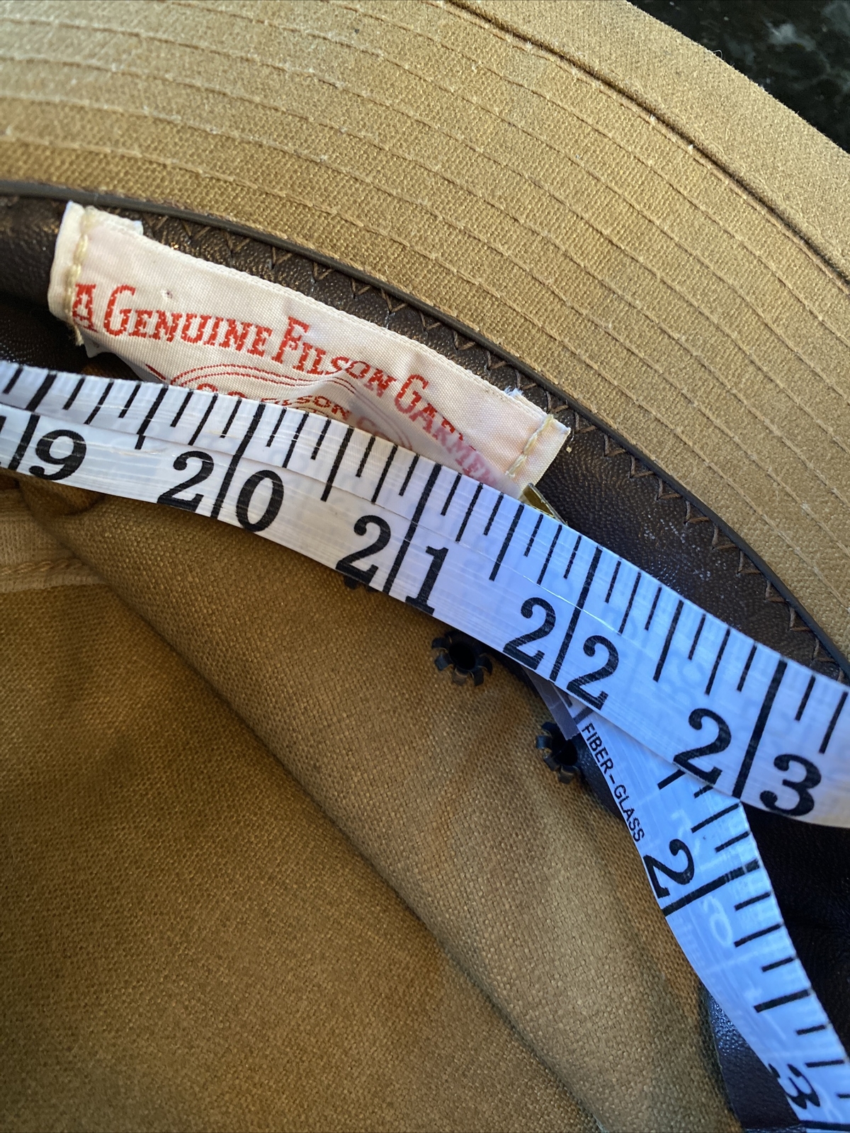Vintage CC Filson Tin Cloth Bush Hat Packer Waxed Cotton Canvas Leather ...