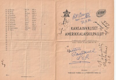 1952 Olympic Autographs "American Athletics Games" in Finland | eBay