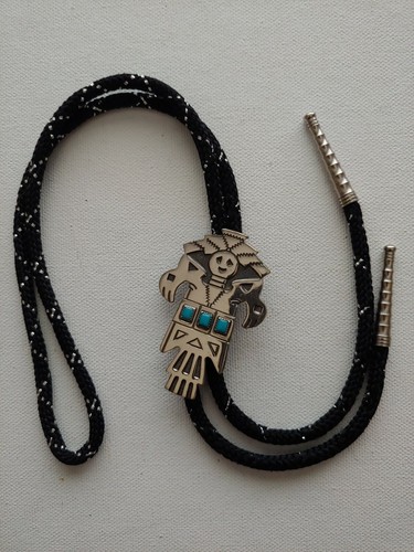 Vintage Bell Trading Post Nickle Silver Katchina. W/Tuquoise Bolo Tie ...