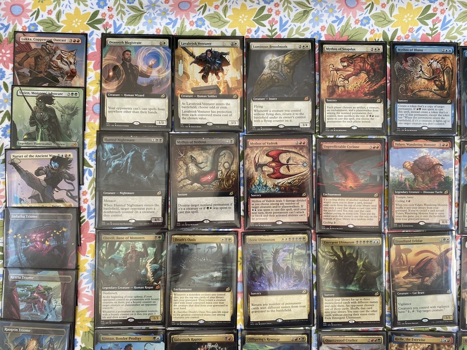 MTG Ikoria *Non-Foil* Complete Set Extended Art + Triomes + PWs (58/58 ...