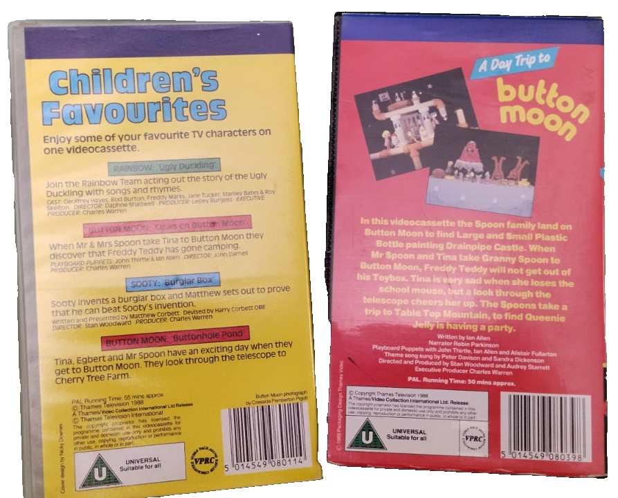Thames Video Collection VHS Tapes - Rainbow, Button Moon, & Sooty - 80s ...