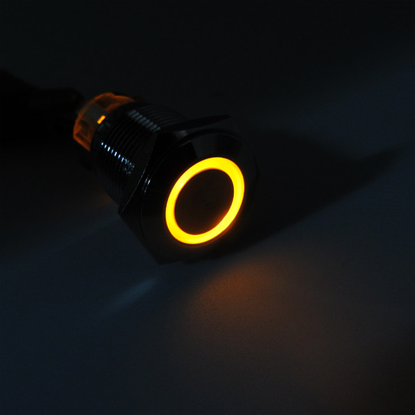 Push Button Switch Ring LED Light Momentary Latching Waterproof 16mm ...
