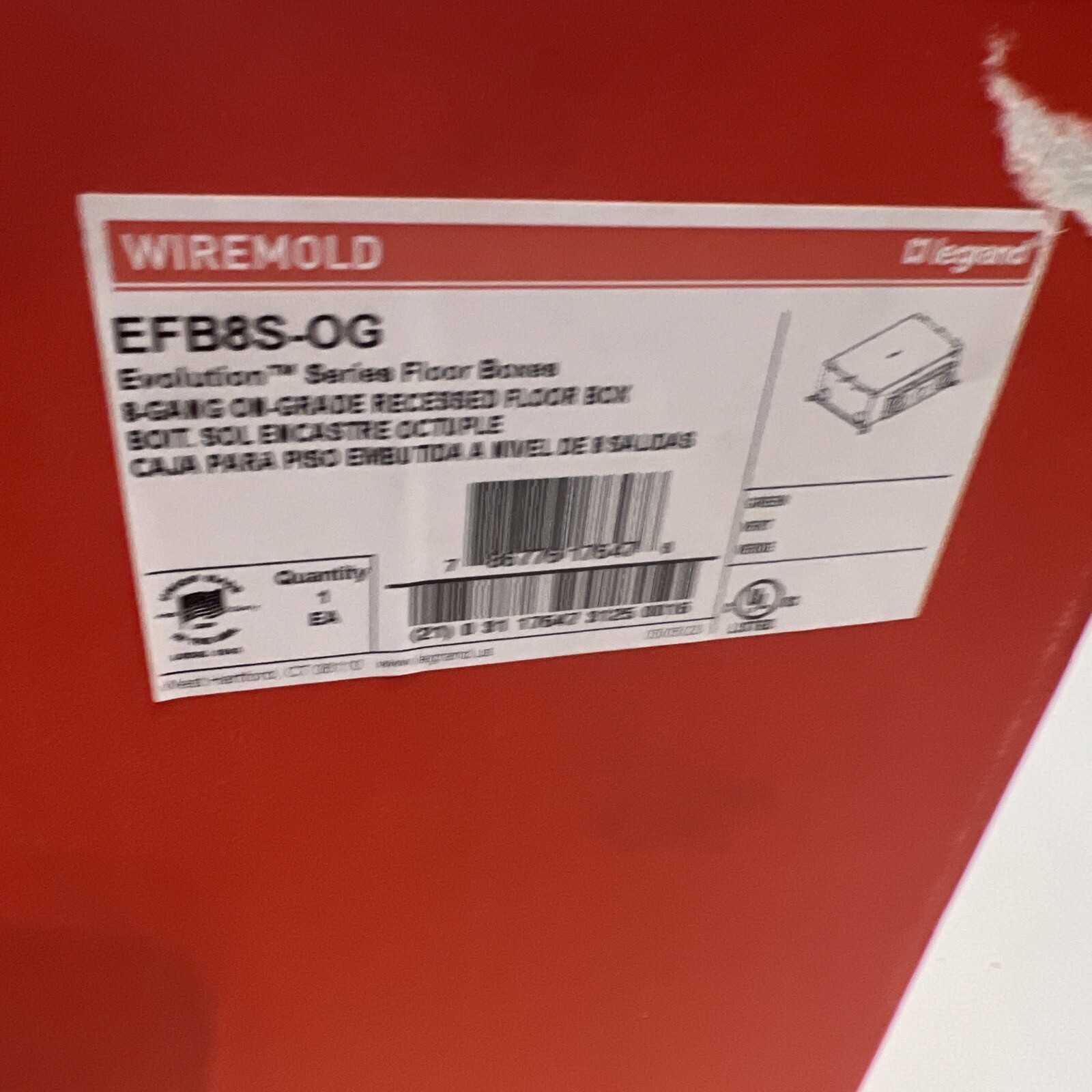 WIREMOLD LEGRAND EFB8S-OG EVOLUTION-SERIES 8-GANG ON GRADE FLOOR BOX | eBay