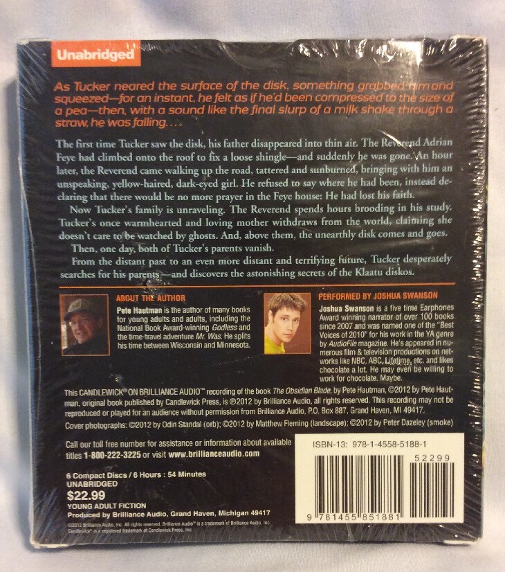 The Obsidian Blade CD Audiobook 6-Disc Set The Klaatu Diskos Book 1 ...