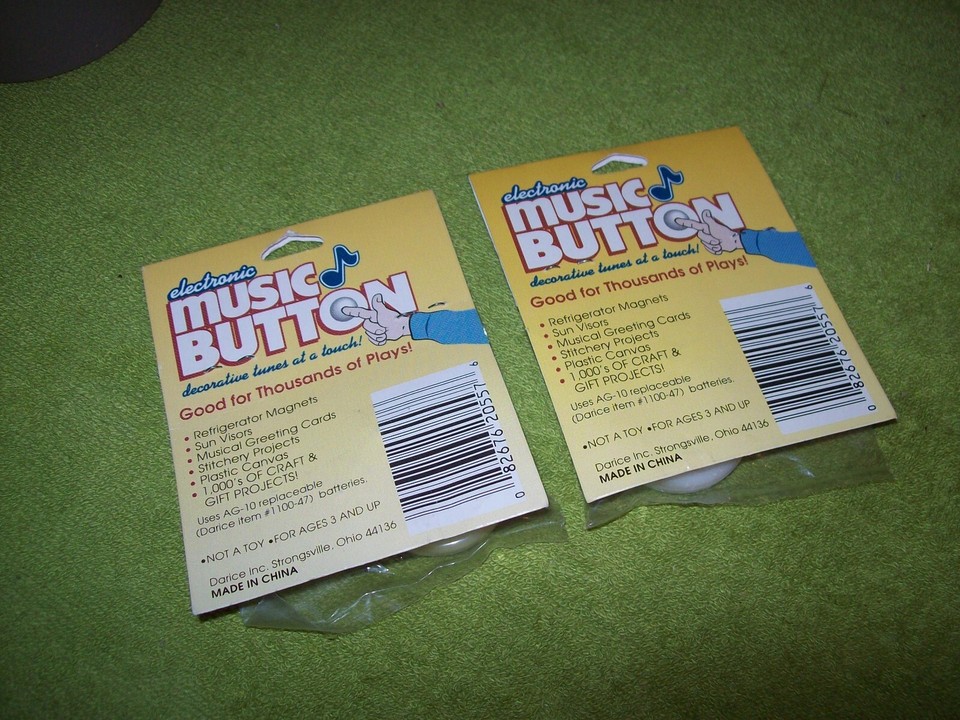 2 Vtg Electronic Touch Tone Button Music Box Button “Happy Birthday ...