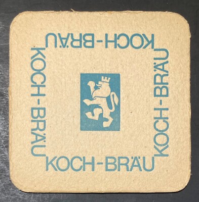 KOCH-BRAU 3.5 INCH SQUARE DIE CUT BEER COASTER LION | eBay