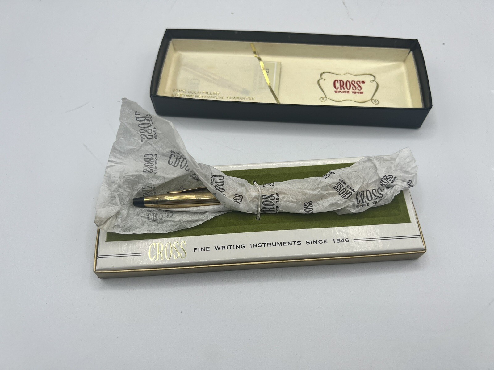 Vintage Cross Pen Set - 14K Gold Filled - Blue Ink with Original Box ...