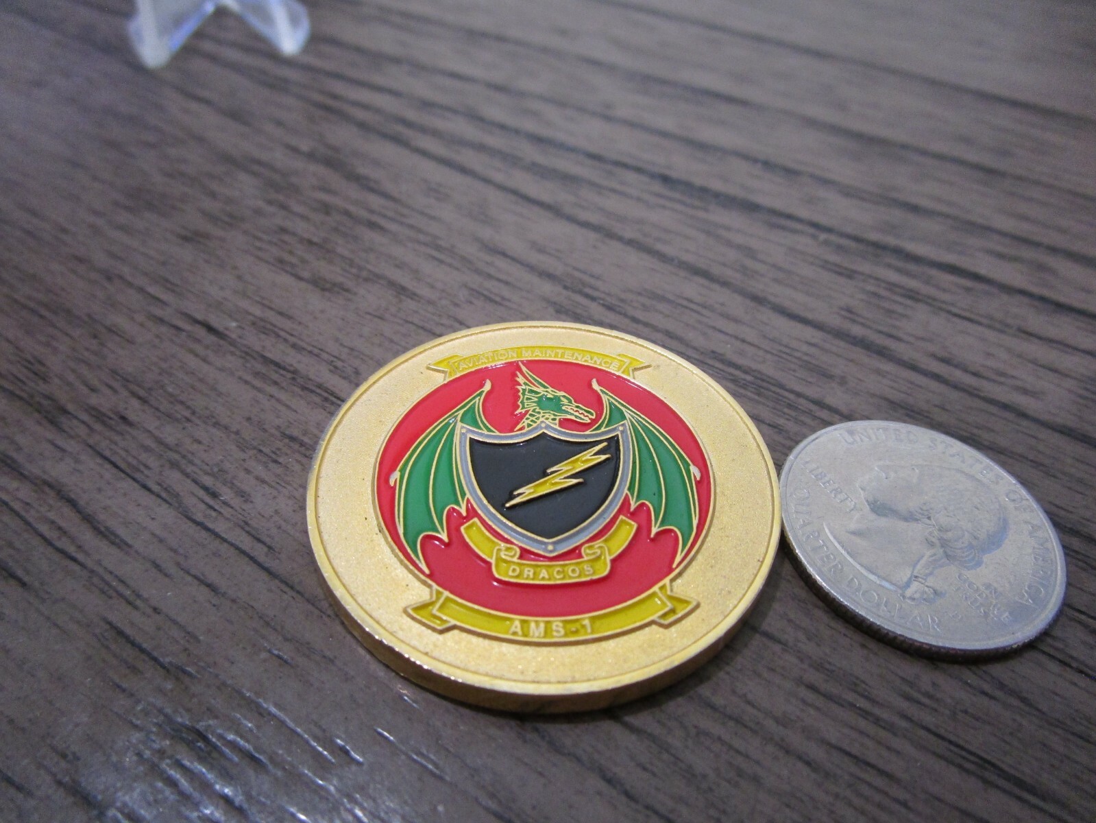 USMC AMS-1 Aviation Maintenance Squadron 1 DRACOS Challenge Coin #590P ...