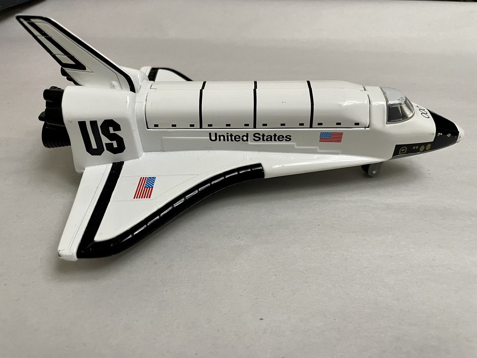 Playmaker Toys US White Space Shuttle Diecast Rocket Thruster NASA Pull ...