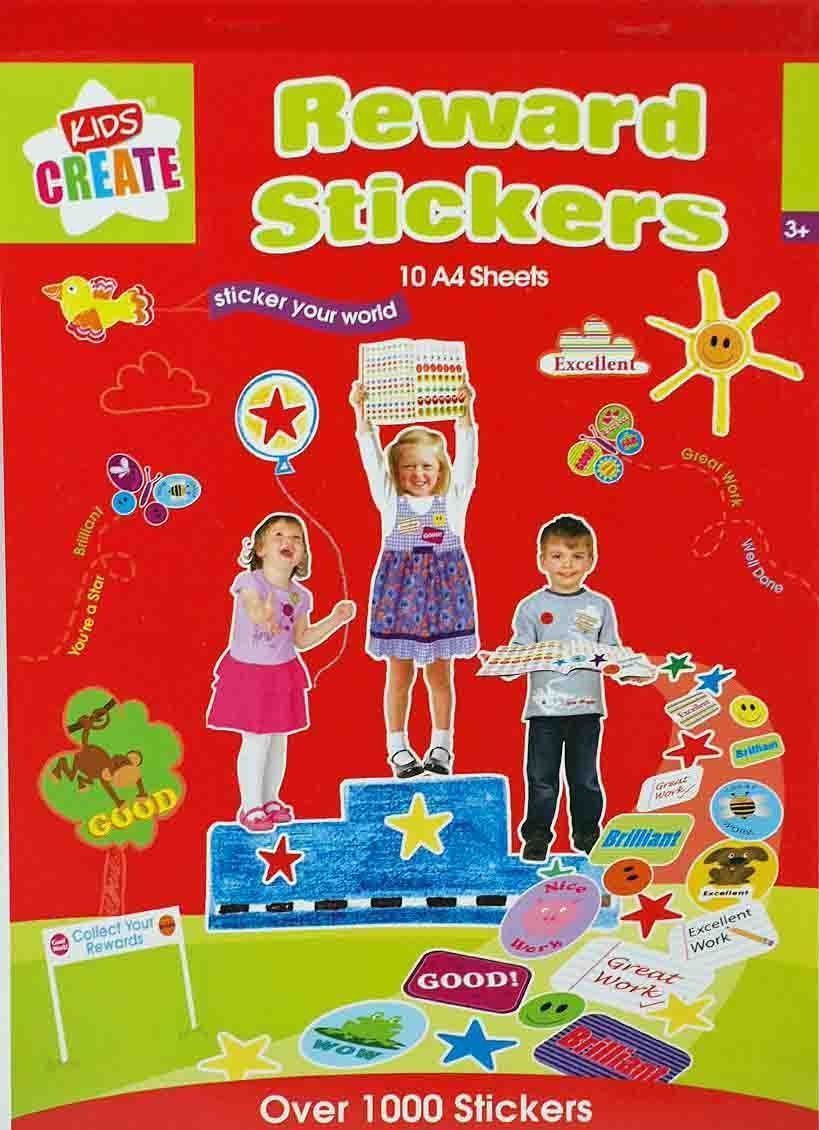 REWARD STICKER BOOK 1000+ STICKERS CHILDREN KIDS FUN ACTIVITY CRAFTS ...