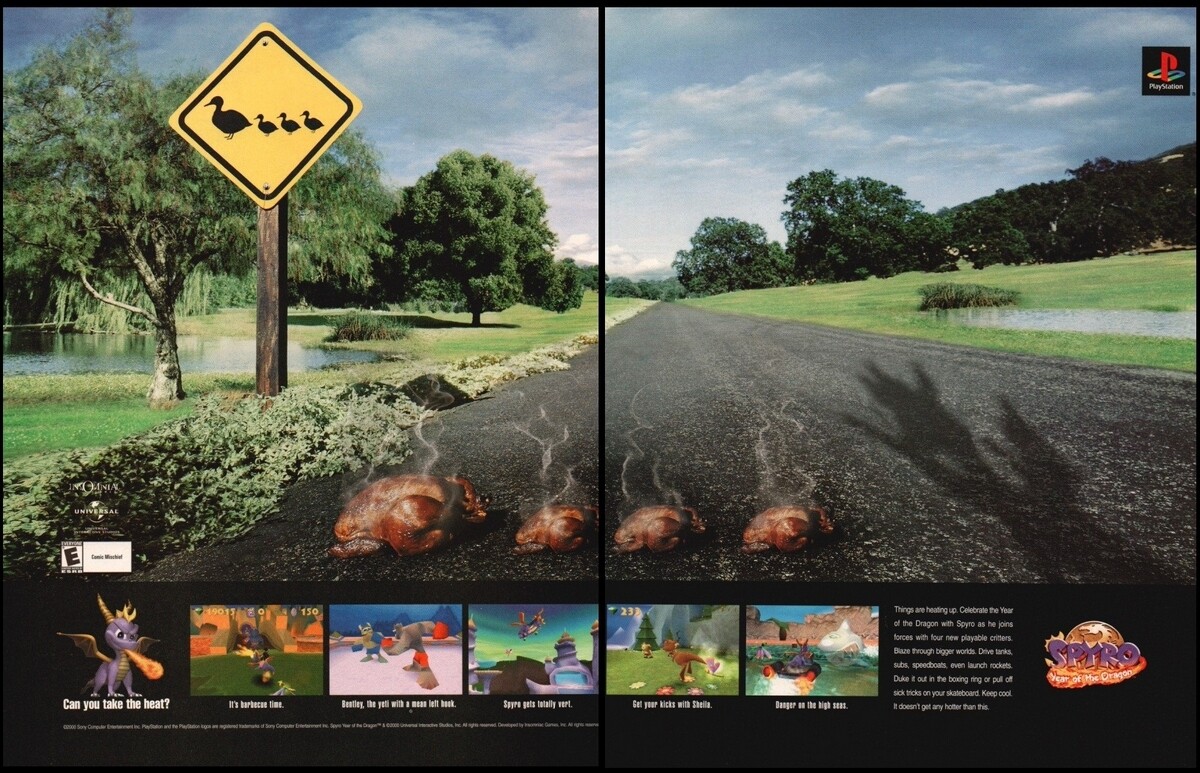 Spyro-Year of the Dragon 2000 Playstation-print ad/mini-poster-Game ...