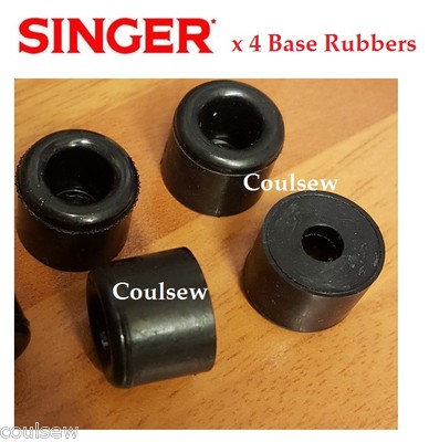 SET OF 4 SINGER SEWING MACHINE RUBBER BASE CUSHION FEET 300/400/500/600 ...