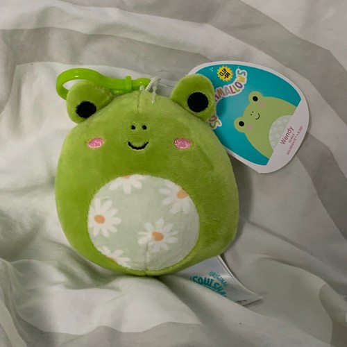 NEW Squishmallow by Kellytoy Wendy Green Frog Backpack Keychain Clip ...