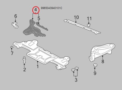 New Porsche 996 Right Rear Fender Mud Guard Liner Trim Genuine 1999 ...