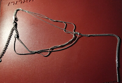 1-Pc-16" Vintage,Silver tone,Minimalistic small bead chain with Tassel ...