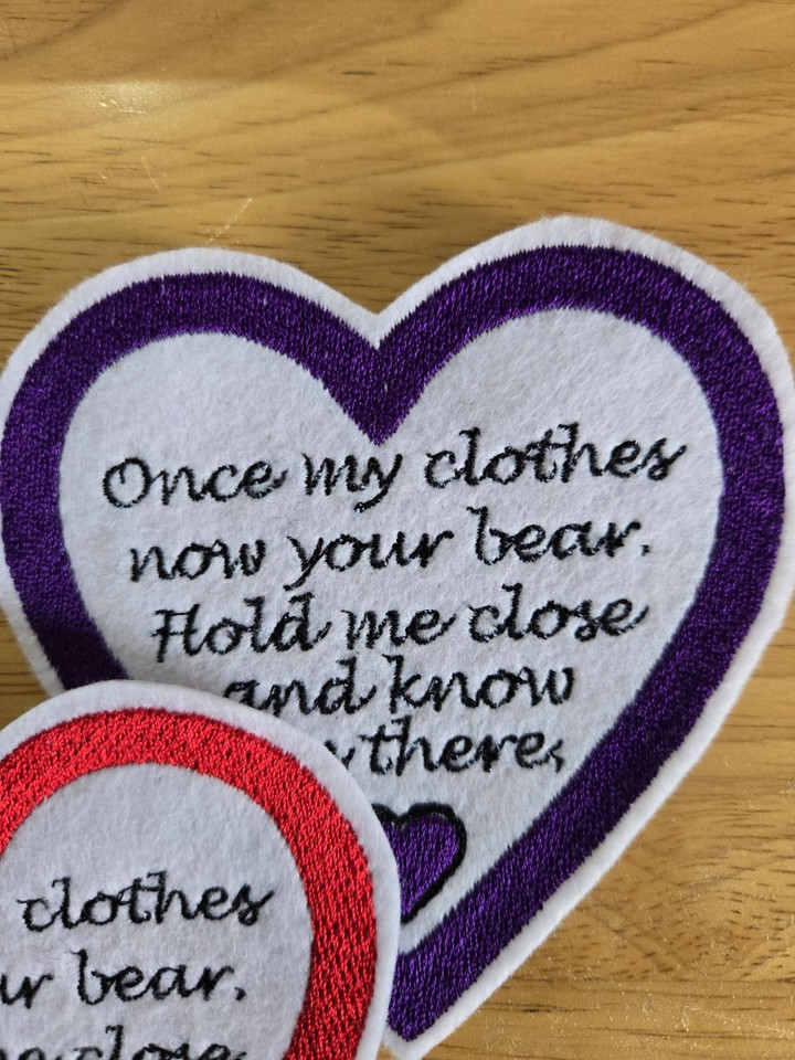 Embroidered Memory Bear Patch/memory Cushion Patch Sew On SET OF 5 ...