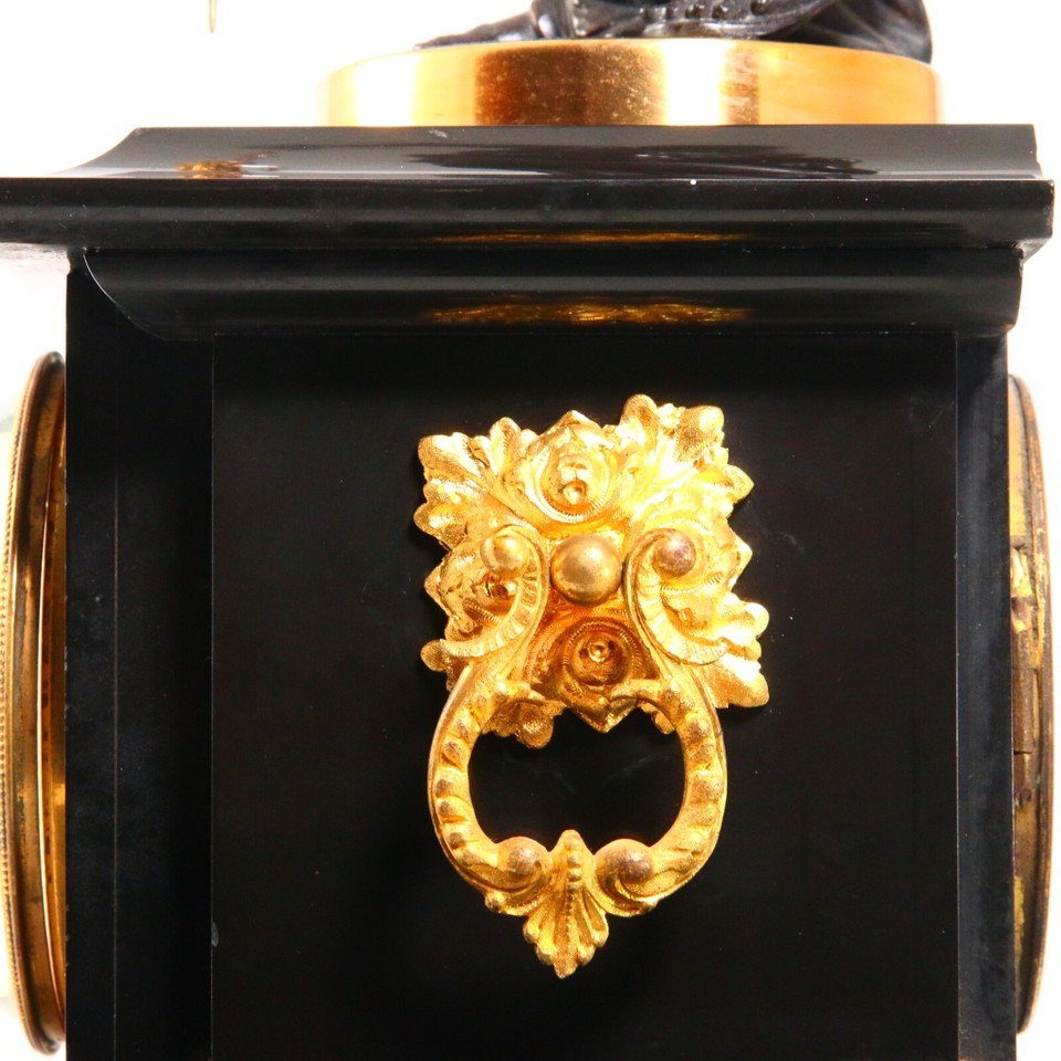 Antique French Mystery Clock Circa 1875 by A.R.Guilmet Black Marble ...