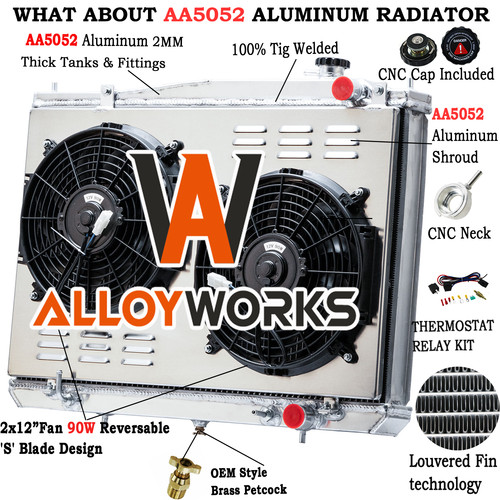 4 Row Radiator Shroud Fan For 1998-2004 Nissan Frontier 2000-04 Xterra ...