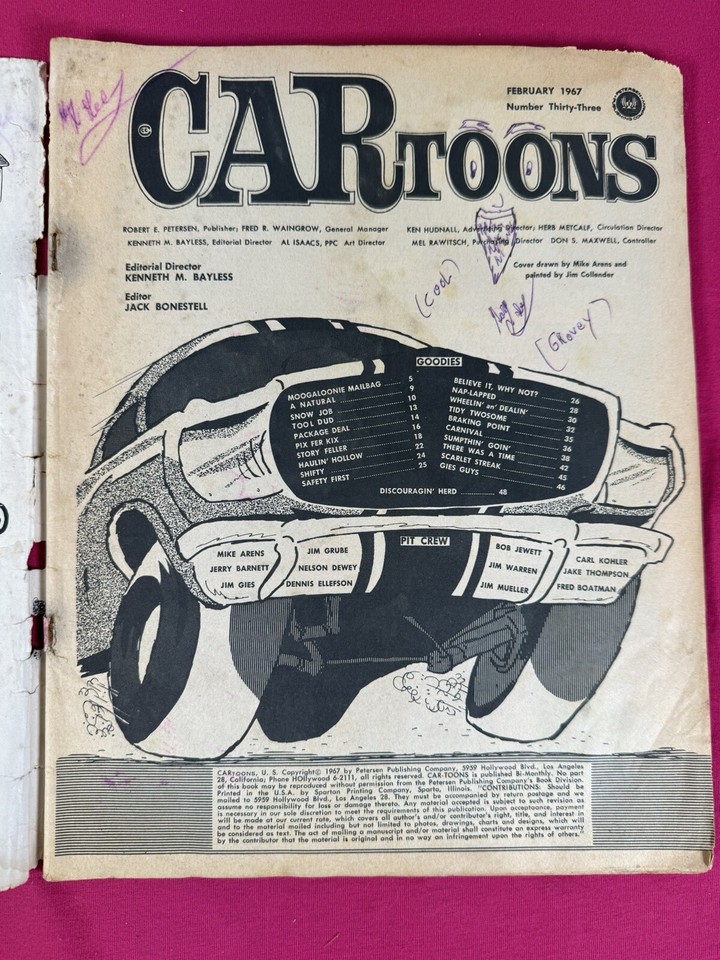 Vintage February 1967 CARTOONS Magazine #33 - PETERSEN Car Culture ...