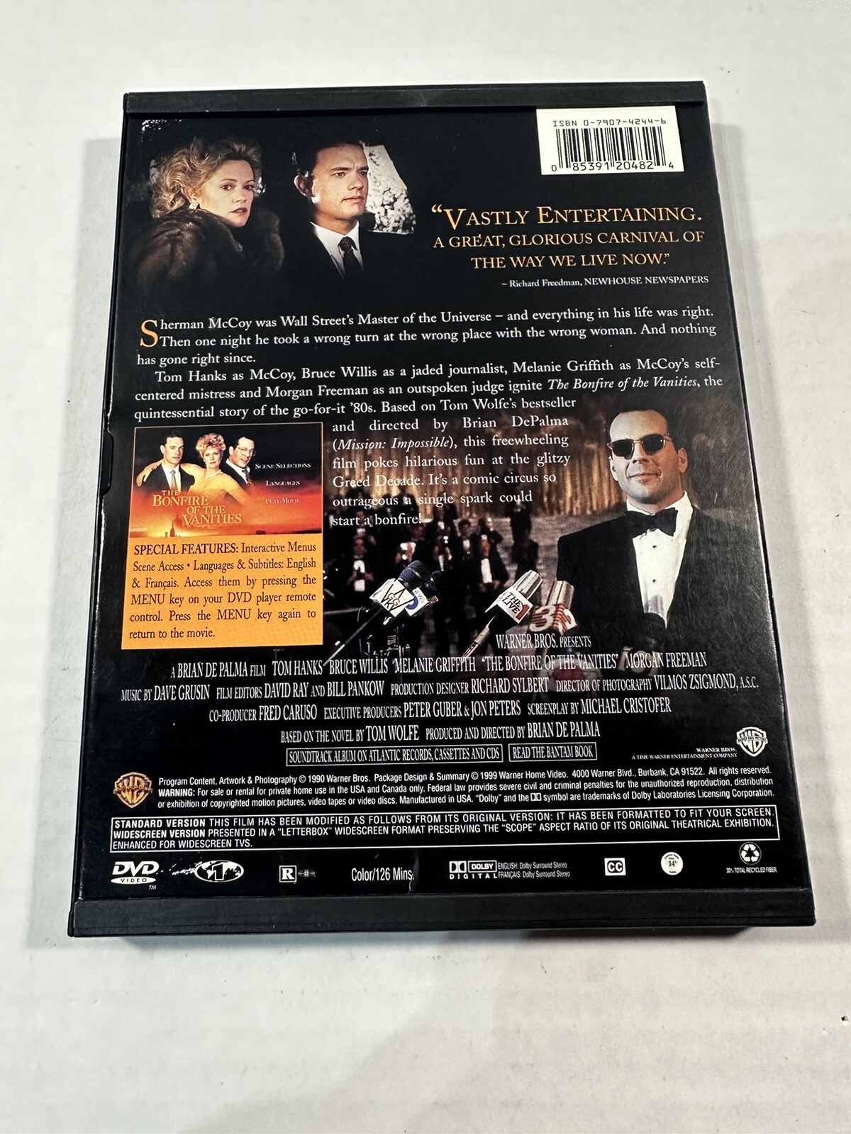 The Bonfire Of The Vanities Dvd Bruce Willis Tom Hanks Melanie