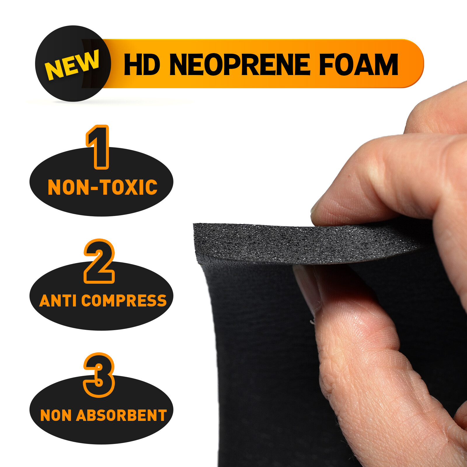 Adhesive Neoprene Rubber Sheet WaterProof Sponge Foam Padding for Craft ...