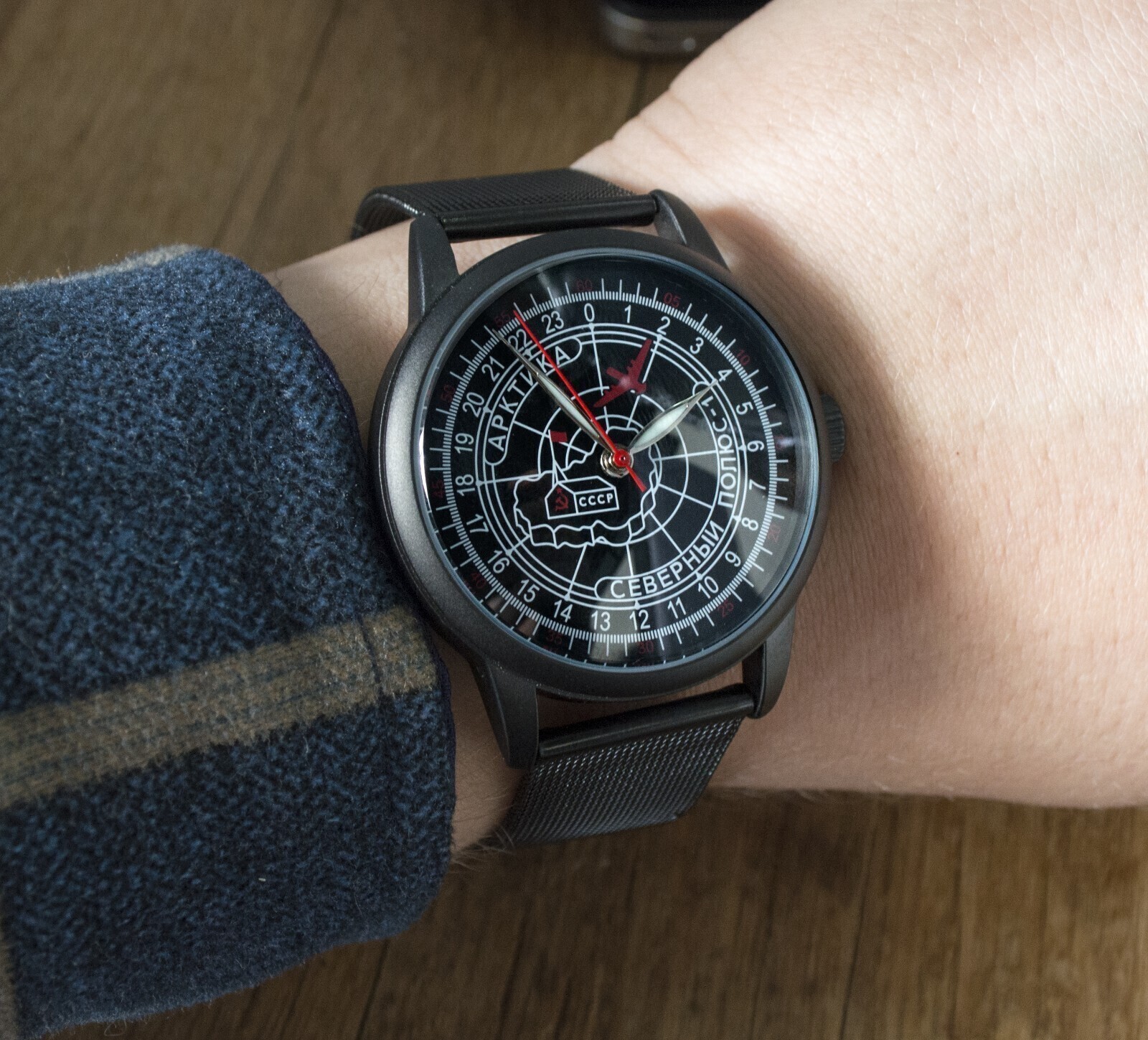 Automatic Raketa Polar Mens Watch 24 Hours Vintage Petrodvorets Gift ...