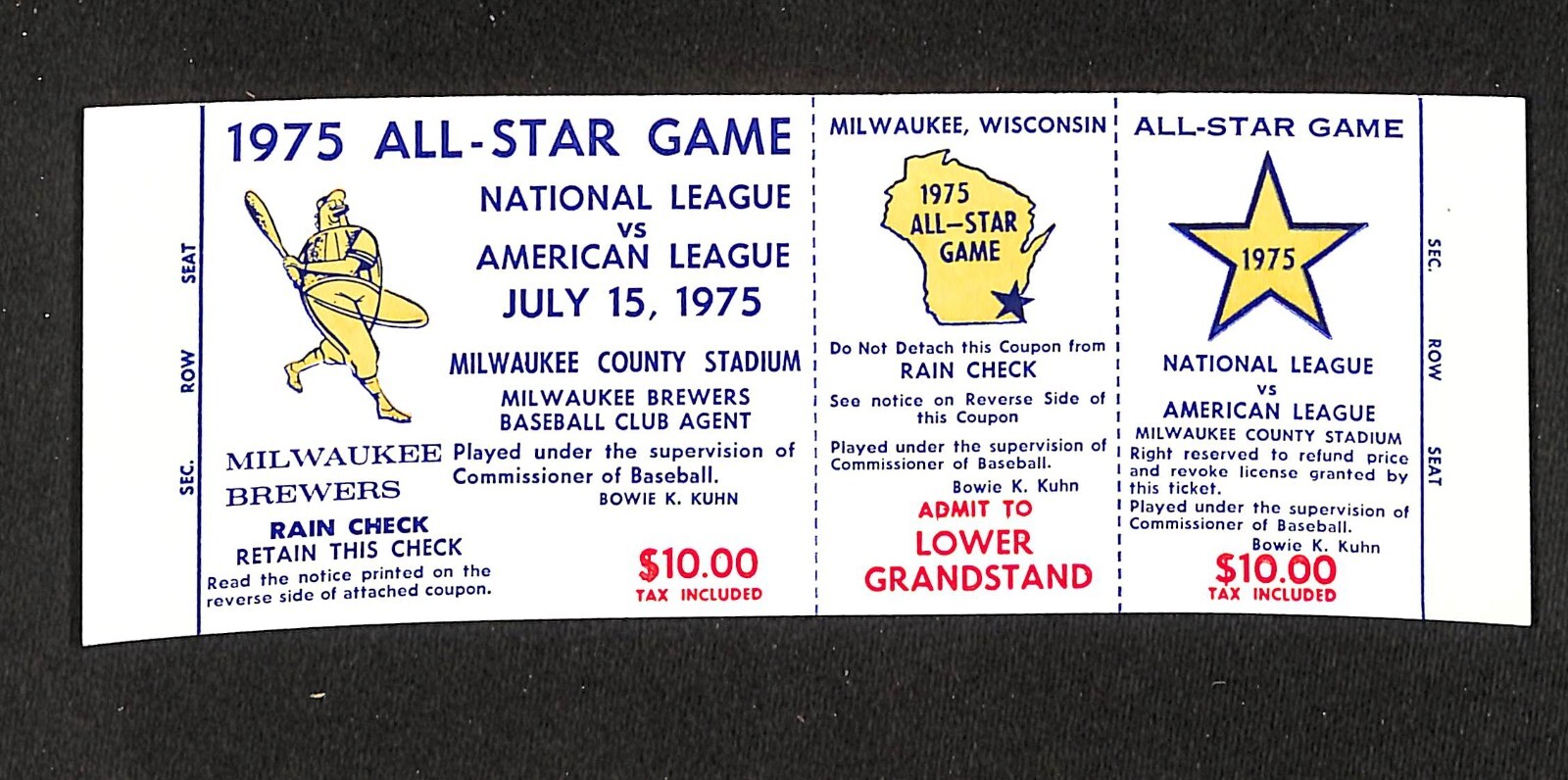 JULY 15, 1975 BASEBALL ALL-STAR GAME FULL TICKET PROOF | eBay