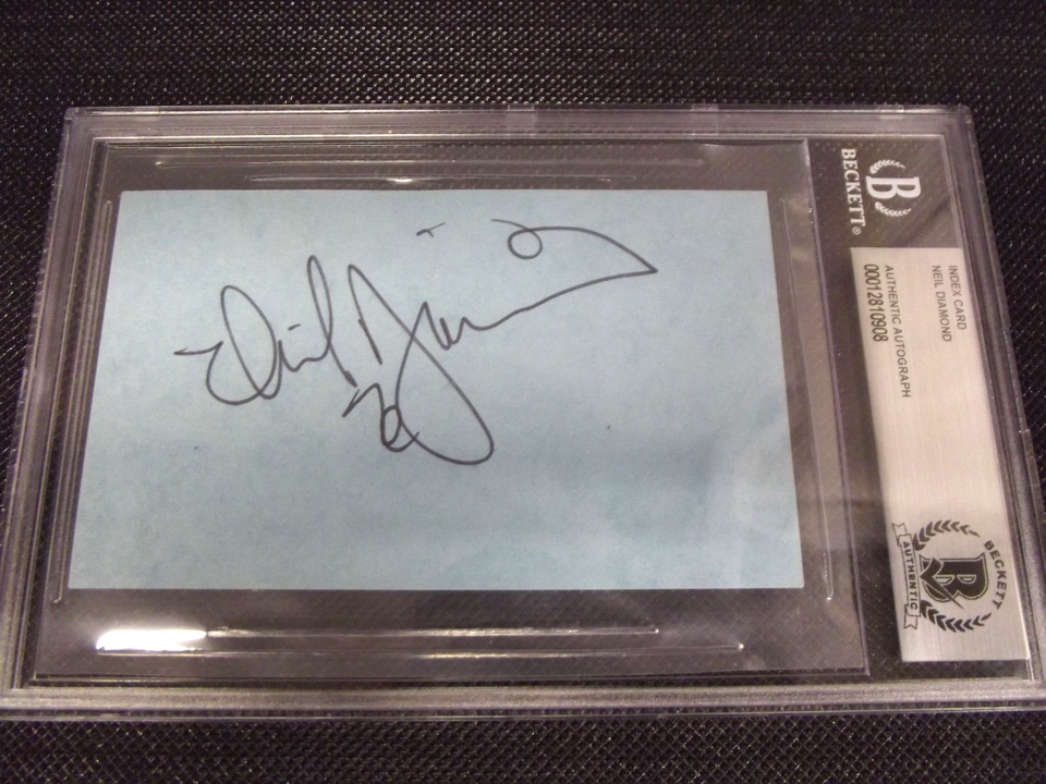 Neil Diamond Signed Autograph Cut Encapsulation Auto Card Beckett LARGE ...