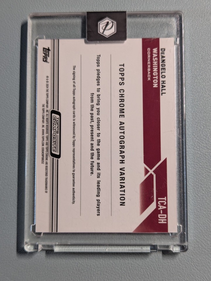 2024 Topps Chrome Auto DeAngelo Hall #TCA-DH Purple Speckle Refractor ...