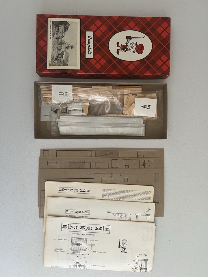 Campbell Scale Models 388-1895 HO Silver Spur Mine Building Kit NIB | eBay