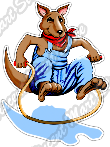 Kangaroo Really Hoppin Jump Rope Animal Car Bumper Vinyl Sticker Decal ...