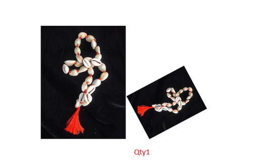 Lovely Goddess Laxmi White Kodi Kaudi Mala Kauri Shell Beads Pooja ...