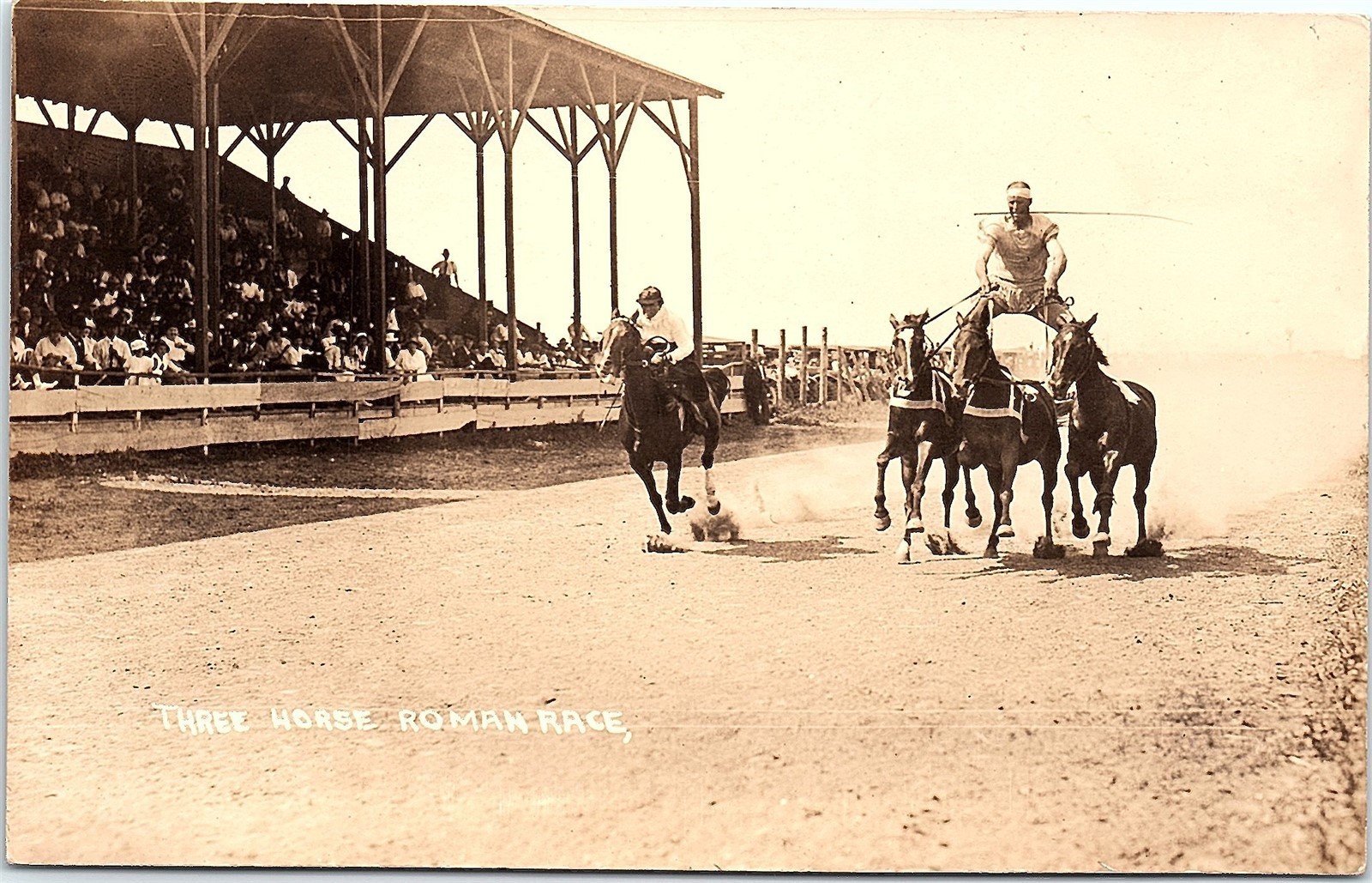 RPPC Three Horse Roman Race Alliance Nebraska? Rodeo Real Photo ...