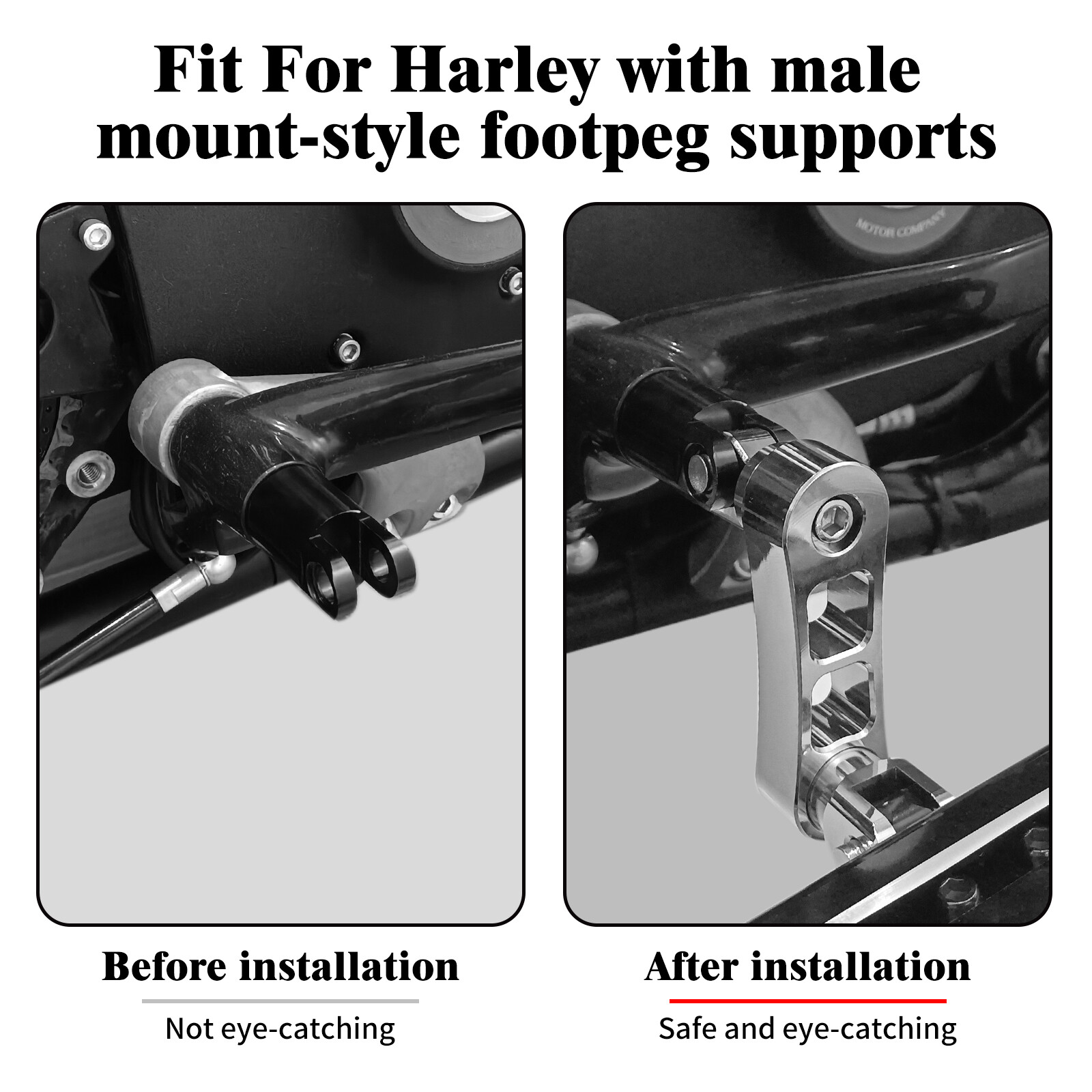 Chrome Adjustable Male Mount Footpeg Foot Pegs Extensions Fit For ...